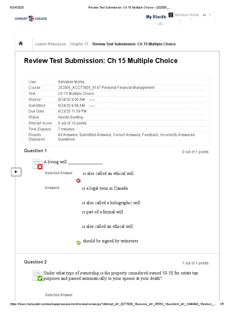 Estate Planning Quiz Review | PDF | Concurrent Estate | Estate Planning