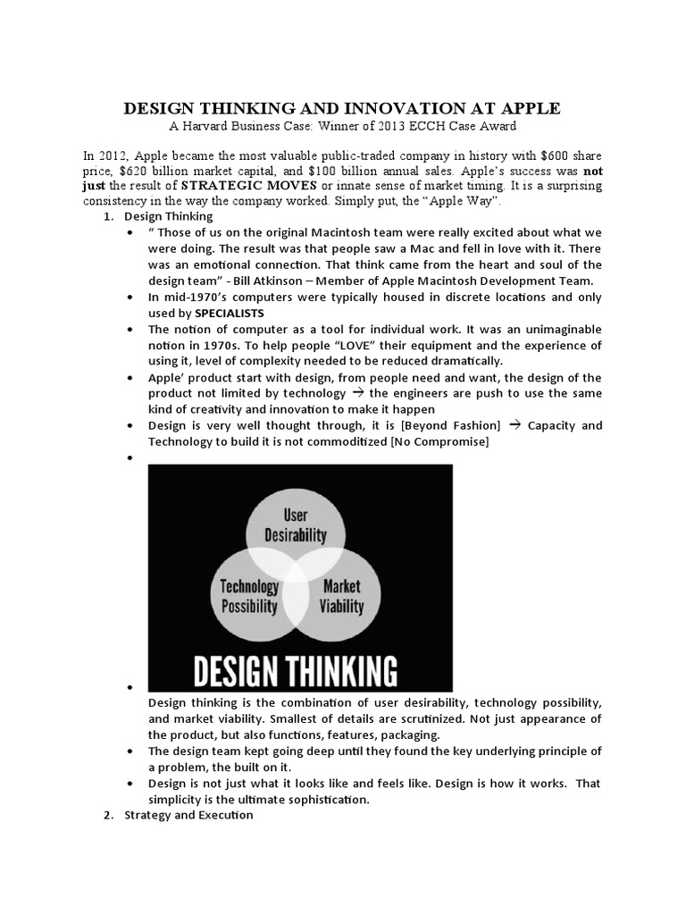 Apple: Design Thinking & Innovation | PDF | Apple Inc. | Steve Jobs
