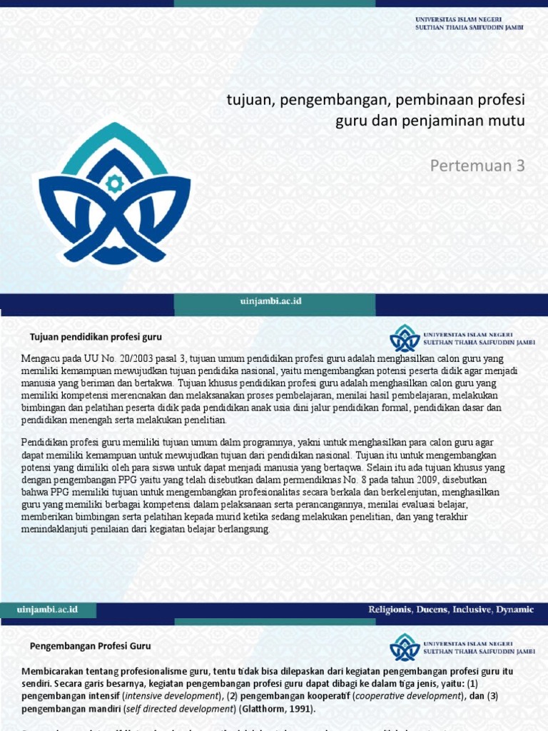 Tujuan, Pengembangan, Pembinaan Profesi Guru Dan | PDF
