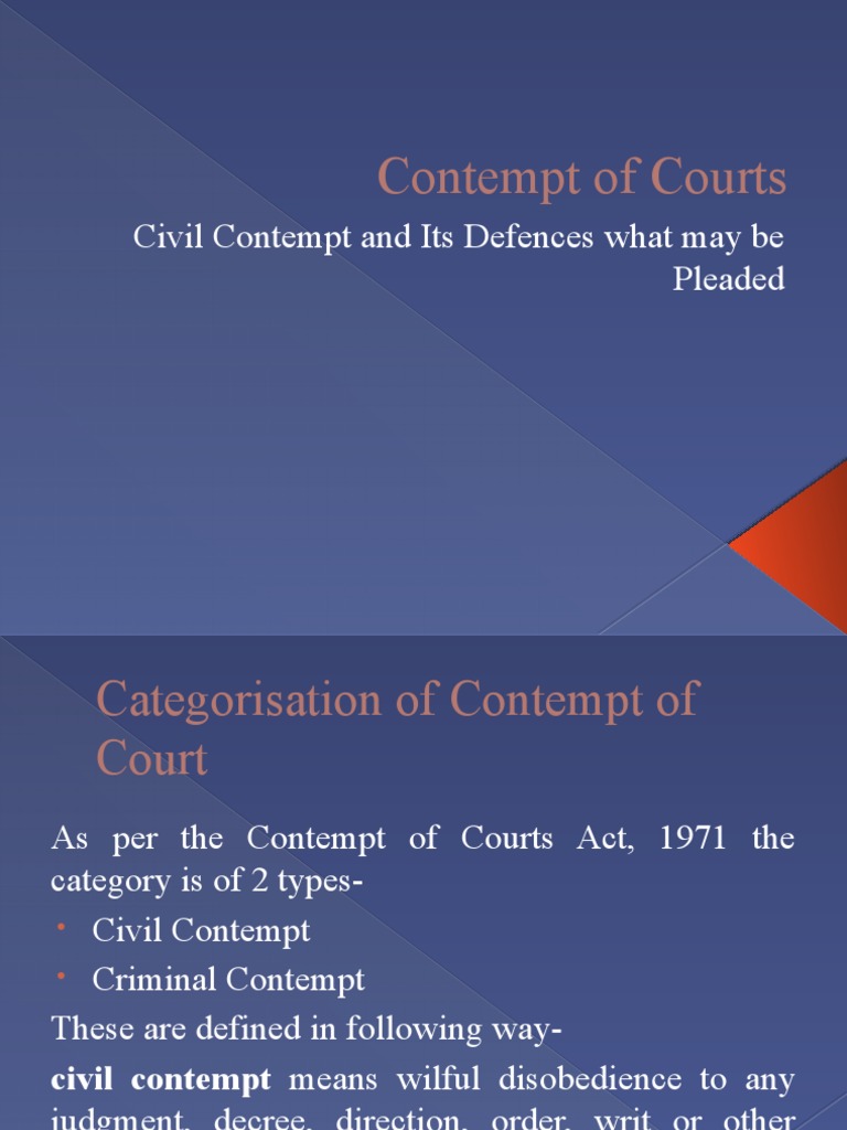 Civil Contempt | PDF | Contempt Of Court | Civil Disobedience