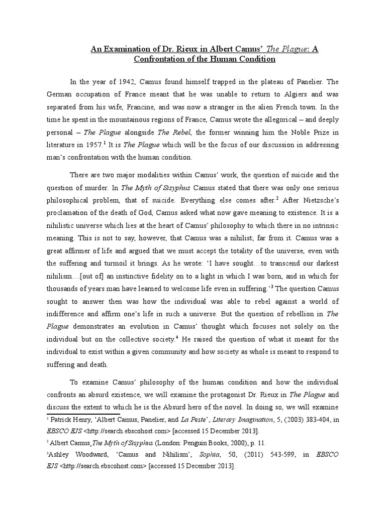 Dr. Rieux as Camus' Absurd Hero: Confronting the Human Condition ...