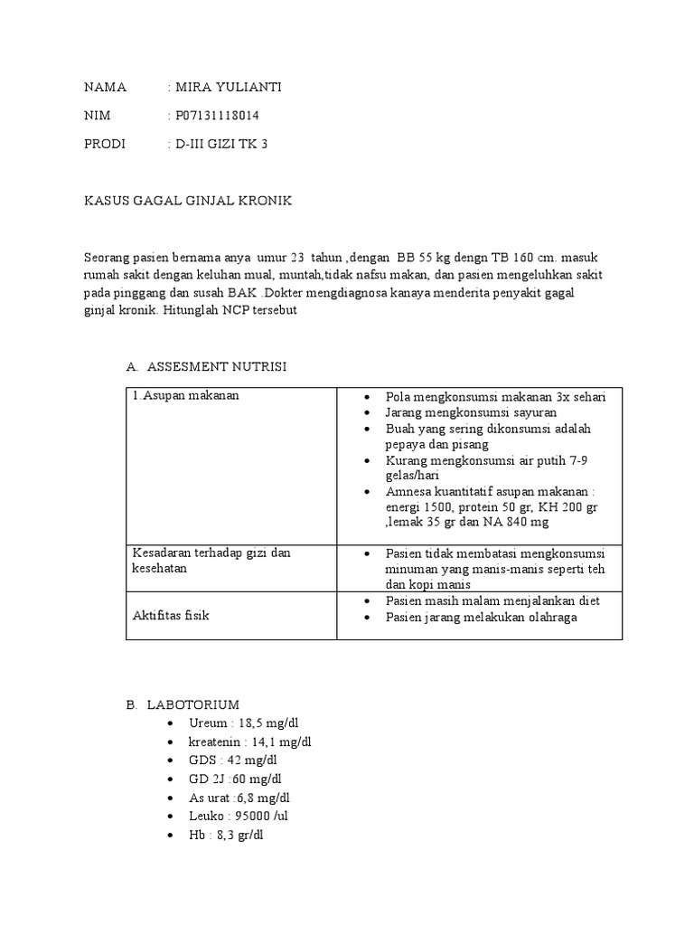 NCP Kasus Gagal Ginjal Kronik Mira Yulianti | PDF