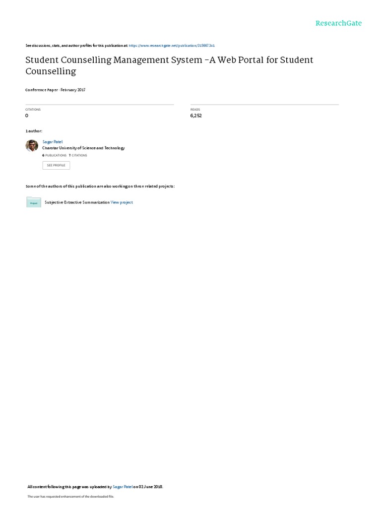 Student Counselling Management System - A Web Portal For Student ...