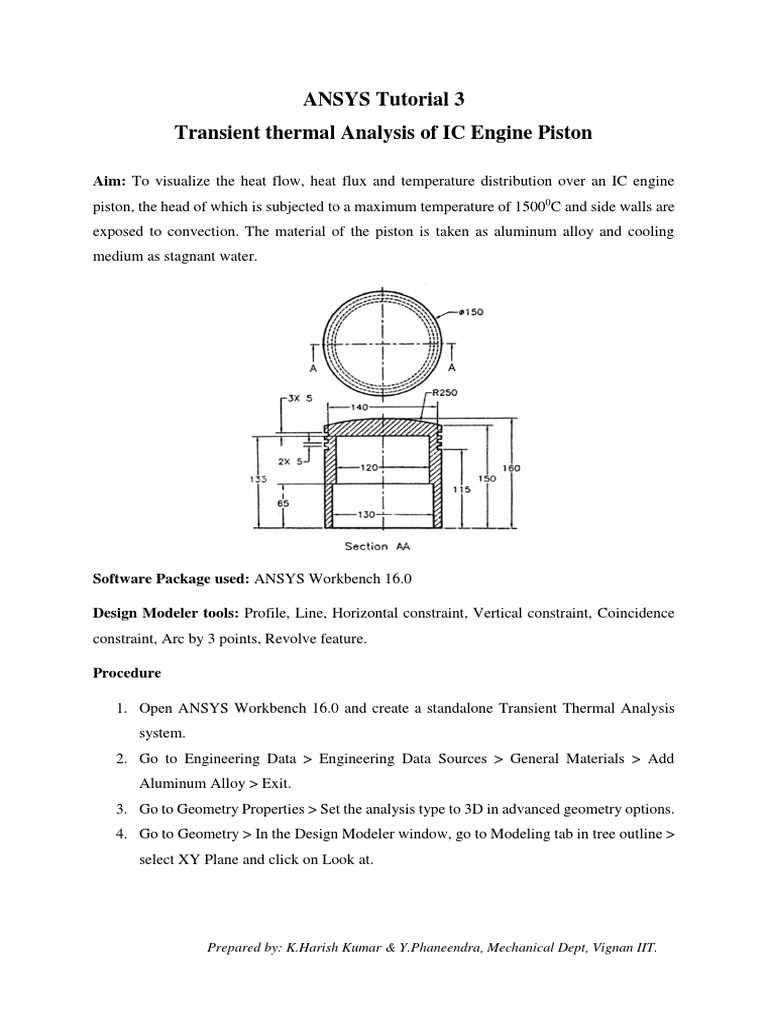 ANSYS Tutorial 3 Transient Thermal Analysis of IC Engine Piston | PDF ...