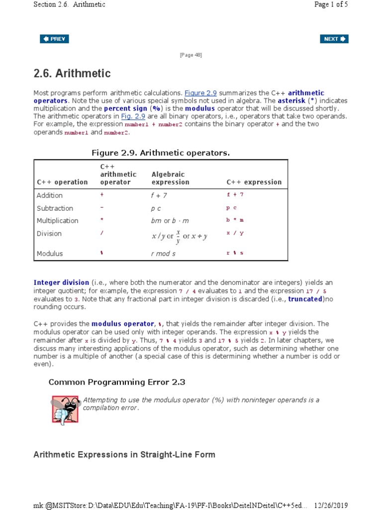 II&CT Lecture 23a Precedence | PDF | Division (Mathematics) | Arithmetic