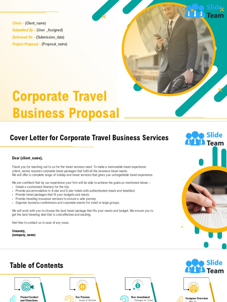 Corporate Travel Business Proposal: (Client - Name) (User - Assigned ...