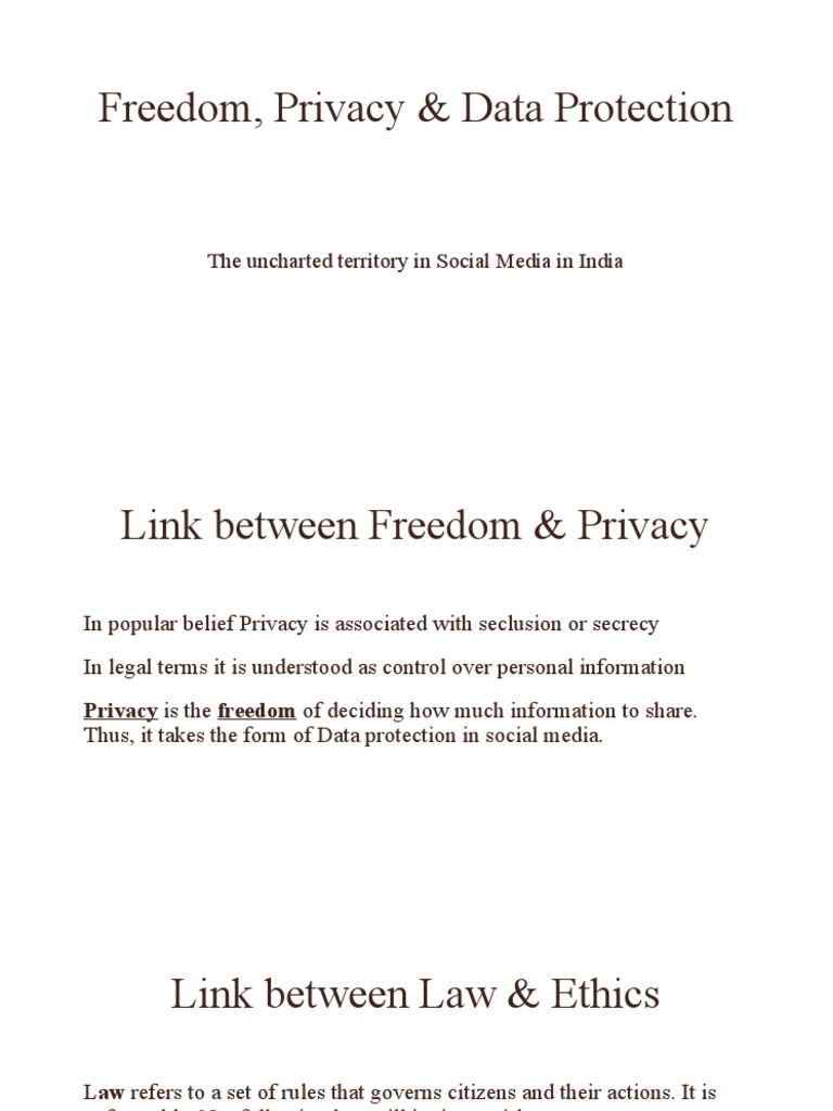 Freedom and Data Protection in India | PDF | Social Science | Law