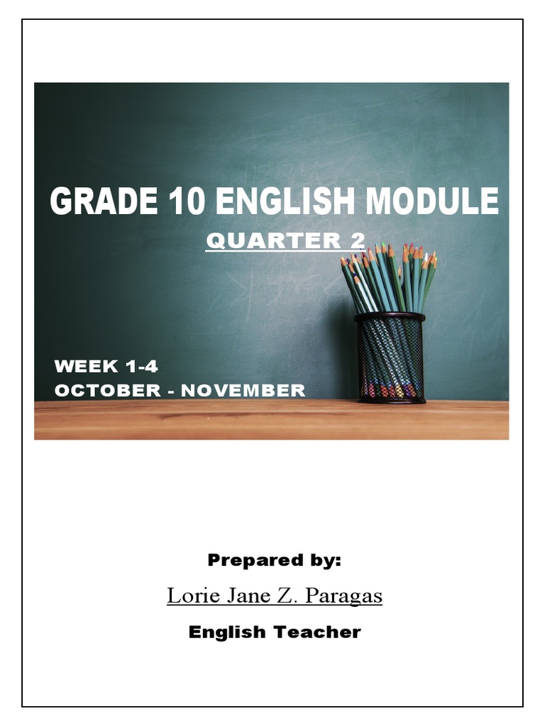 Grade 10 English Module: Quarter 2 | PDF