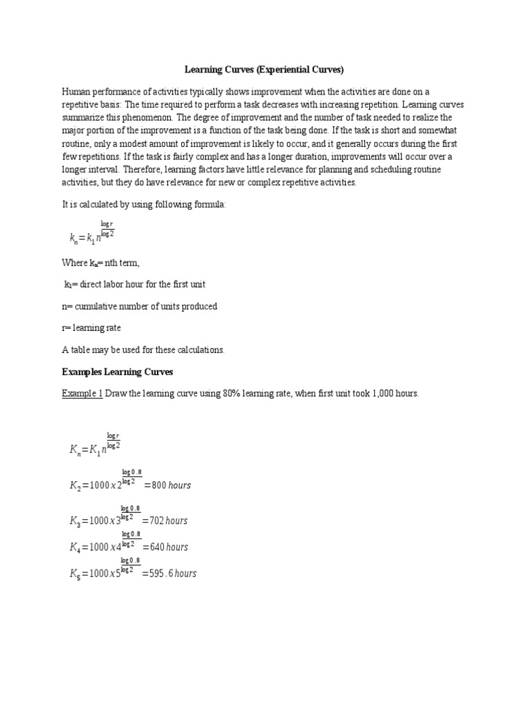 8 Learning Curves (MAN406) | PDF | Logarithm | Teaching Mathematics