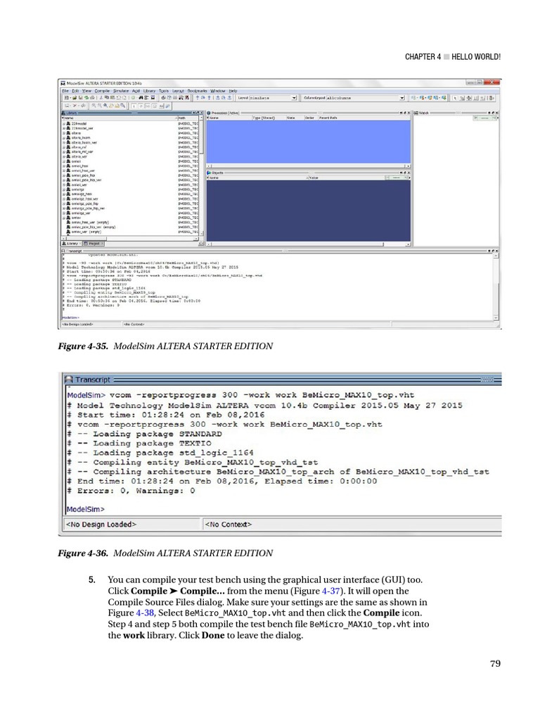 Figure 4-35. Modelsim Altera Starter Edition: Hello World! | PDF | Vhdl ...