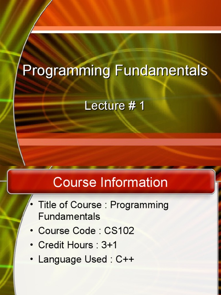 Programming Fundamentals Course Overview | PDF | Computer Data Storage | Input/Output