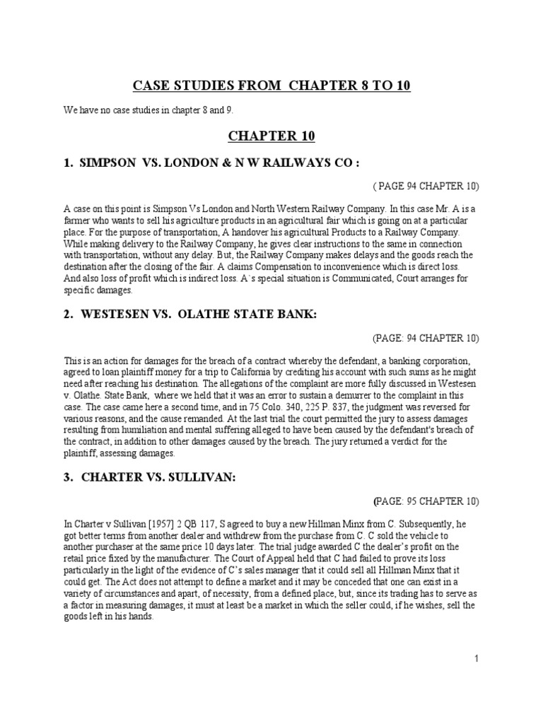 Key Legal Case Studies Overview | PDF | Damages | Judiciaries
