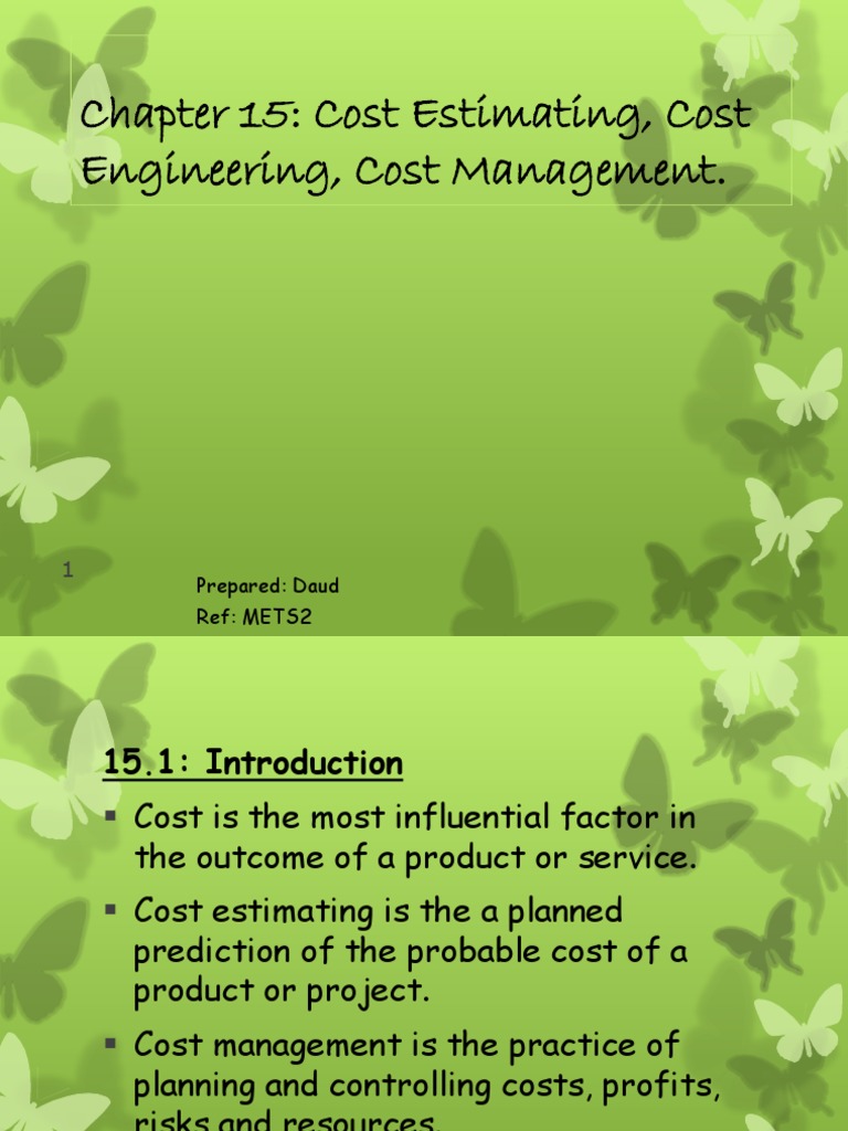 Chapter 15 Cost Estimating | PDF | Marketing | Management Accounting