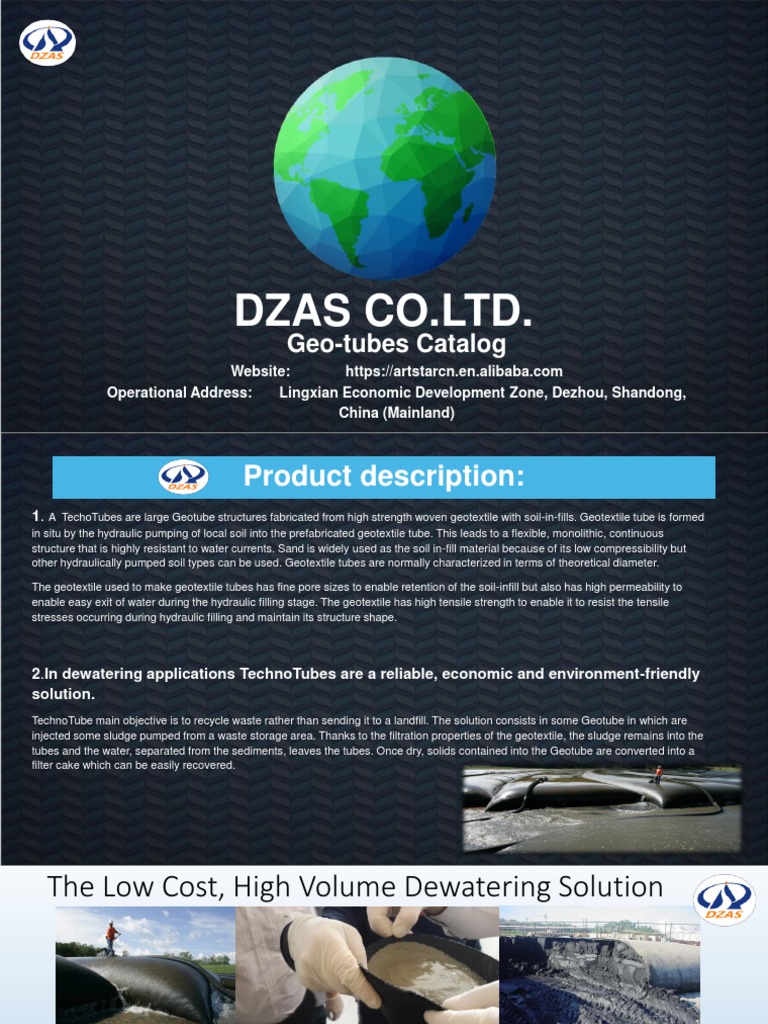 Geotube Dewatering Solutions Catalog | PDF | Solid | Filtration