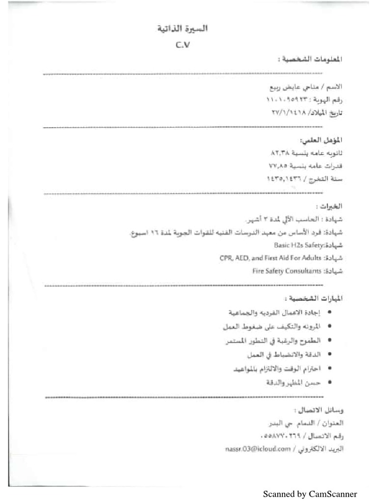 Menahi Ayed Rabei CV | PDF