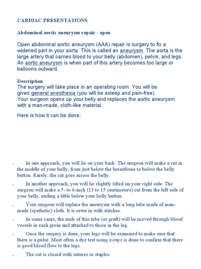 Aaa Repair Cardiology | PDF | Heart Failure | Heart