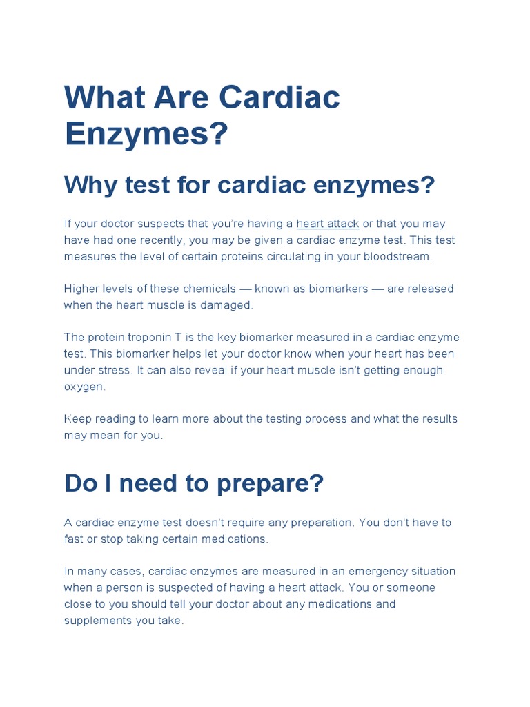 Cardiac Enzymes | PDF | Heart | Myocardial Infarction