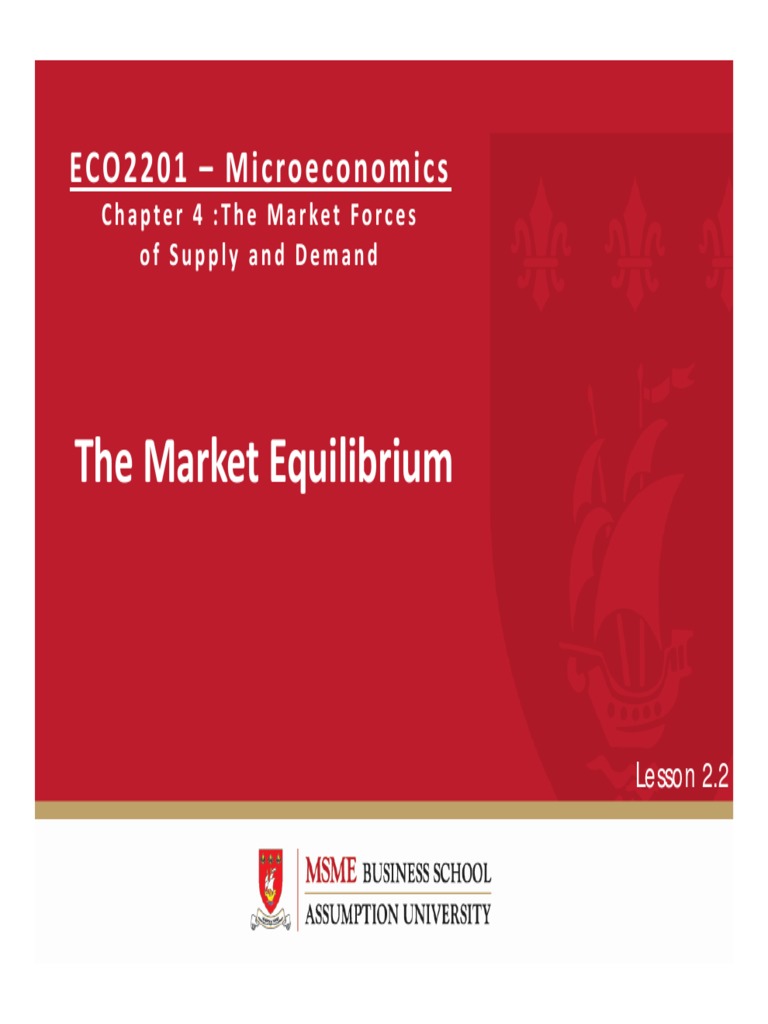 ECO2201 - Slides - 2.2 - The Market Equilibrium | PDF | Economic ...