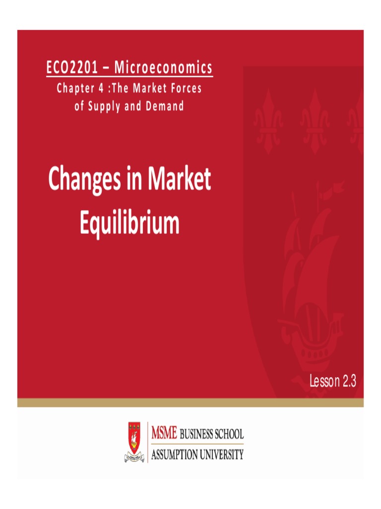 ECO2201 - Slides - 2.3 - Changes in Market Equilibrium | PDF | Supply ...