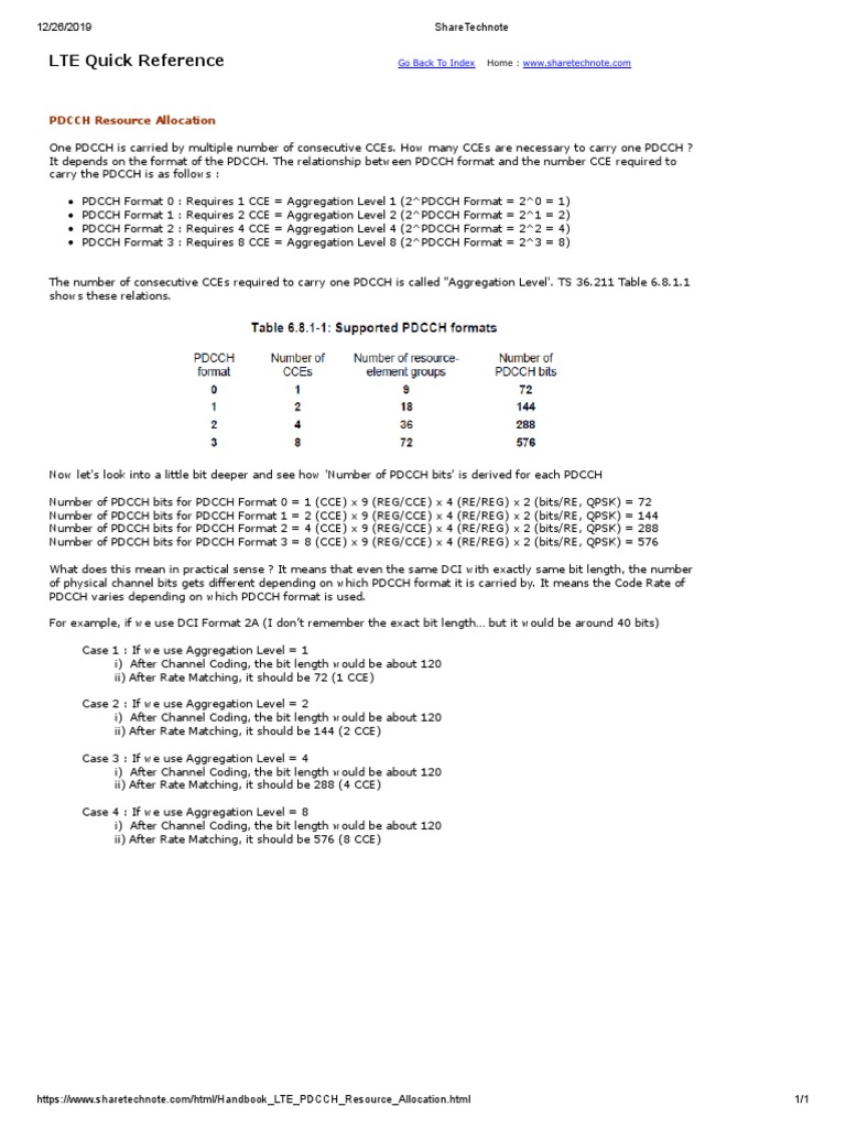 PDCCH Resource Allocation & Aggregation. | PDF | Computer Data | Computing