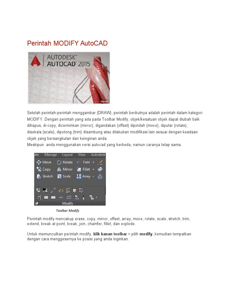 Perintah MODIFY AutoCAD | PDF