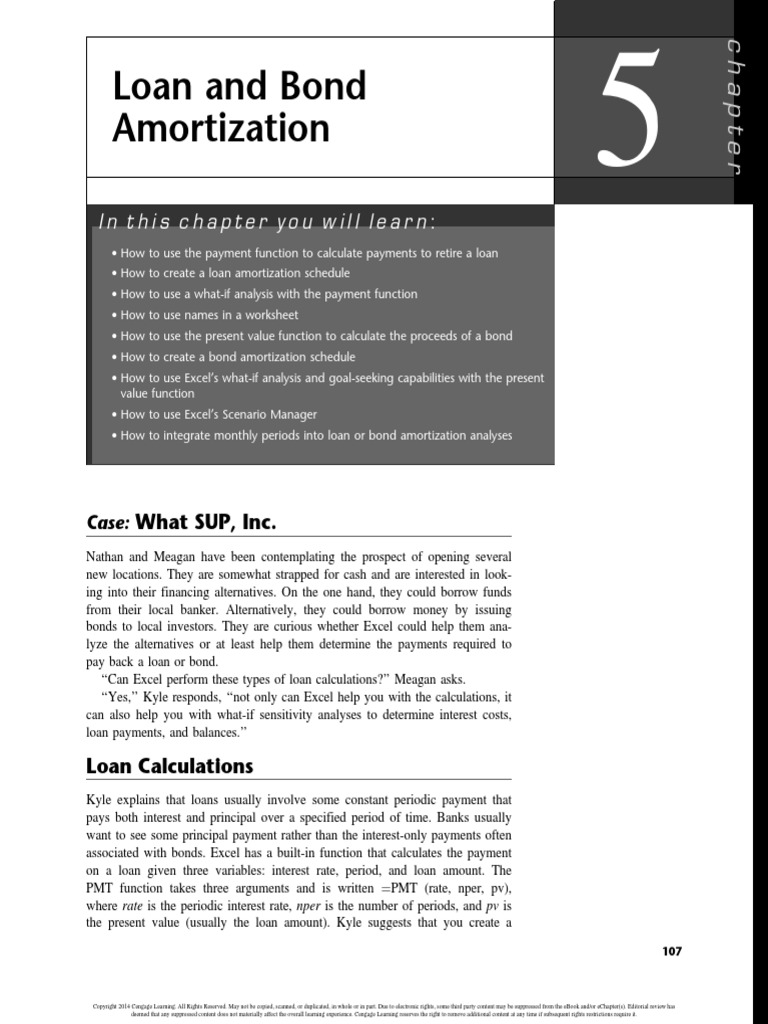 Part I Chapter 5 Loan and Bond Amortization | PDF | Present Value | Interest