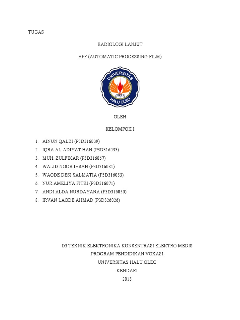 APF (Automatoc Processing Film | PDF