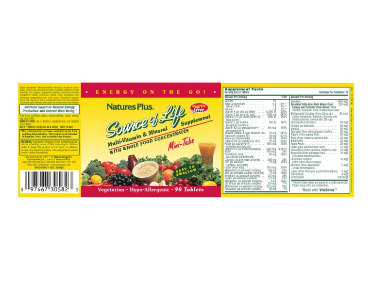 Source of Life - Multivitamin | PDF | Vitamin | Dietary Fiber