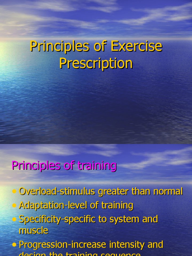 (Mr. CHENG 1) Principles of Exercise Prescription | PDF | Aerobic ...