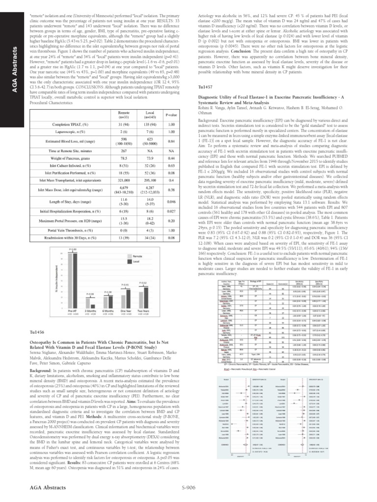 Diagnostic Utility of Fecal Elastase-1 in Exocrine Pancreatic ...