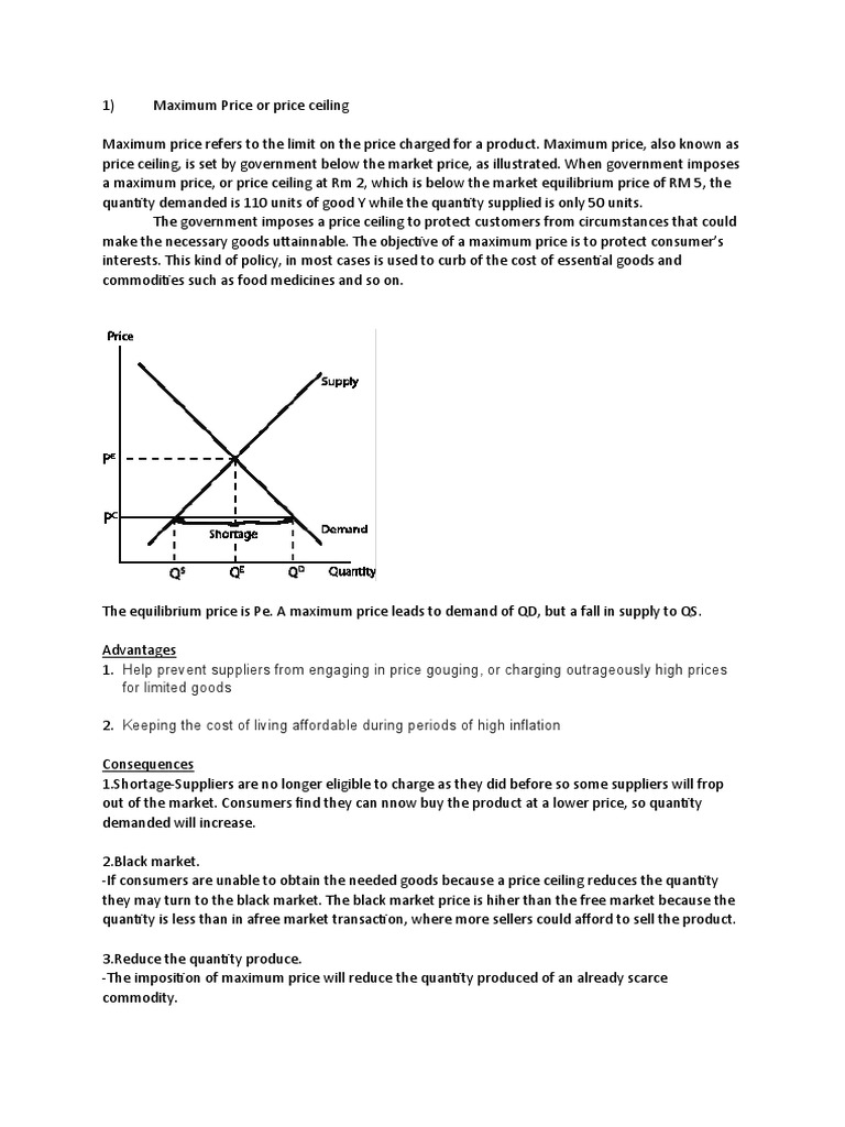 Maximum Price or Price Ceiling | PDF | Prices | Economic Surplus