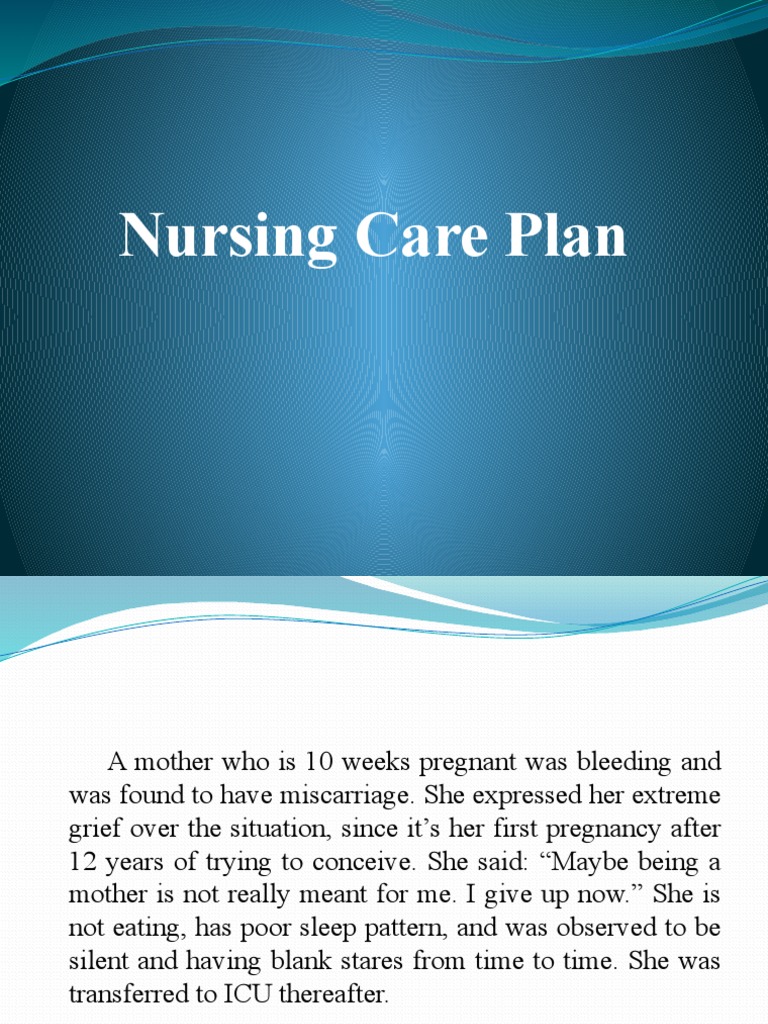 Nursing Care Plan for a Patient Experiencing Complicated Grieving Due ...