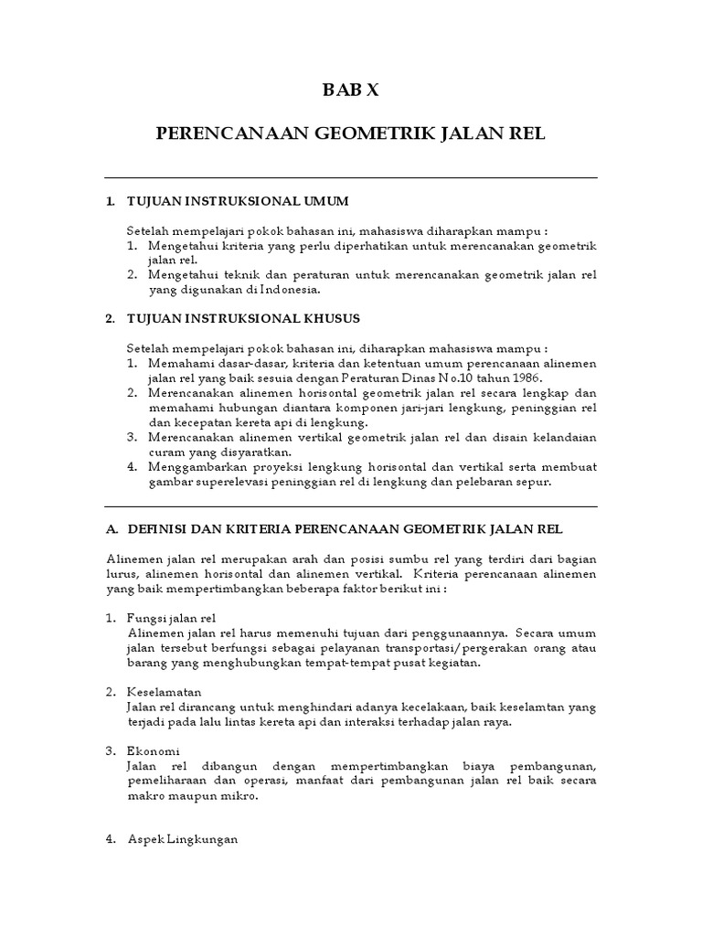 Perencanaan Geometrik Jalan Rel | PDF Perencanaan Geometrik Jalan Rel | PDF