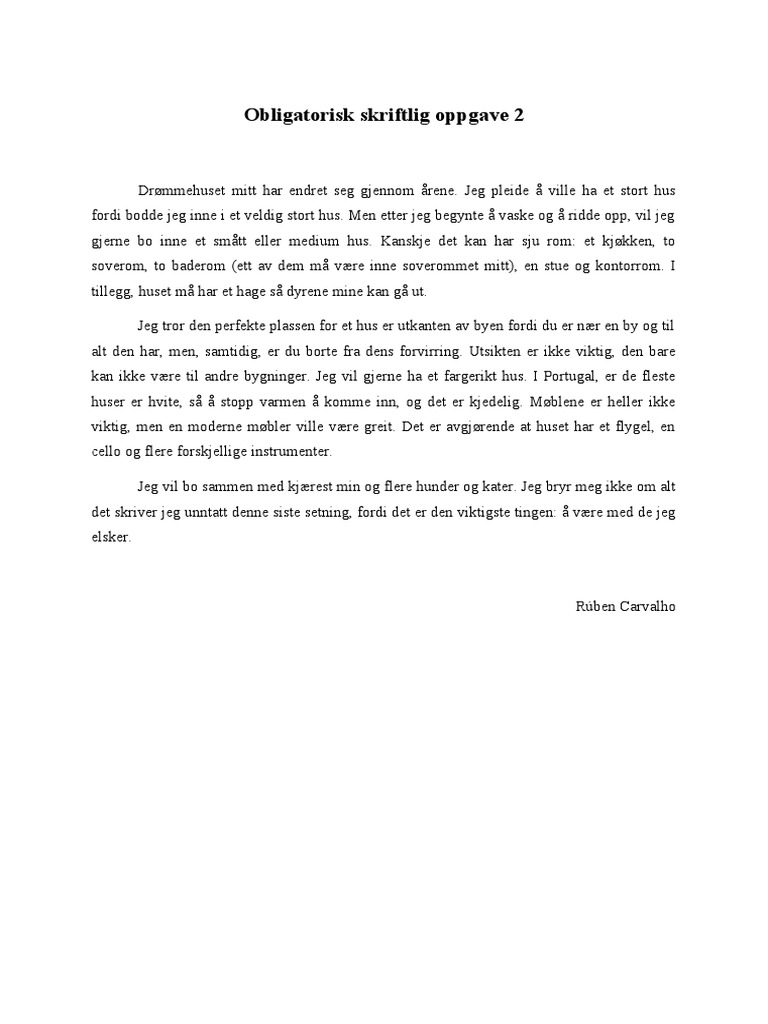 Obligatorisk Skriftlig Oppgave 2 | PDF