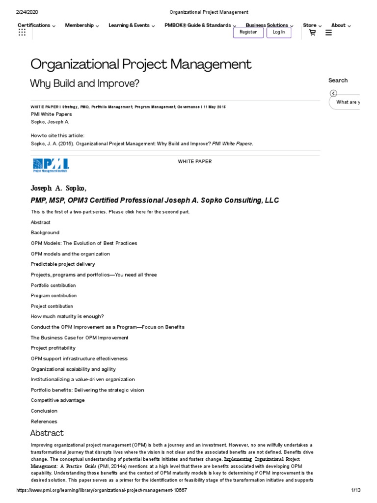 Organizational Project Management | PDF | Project Management ...