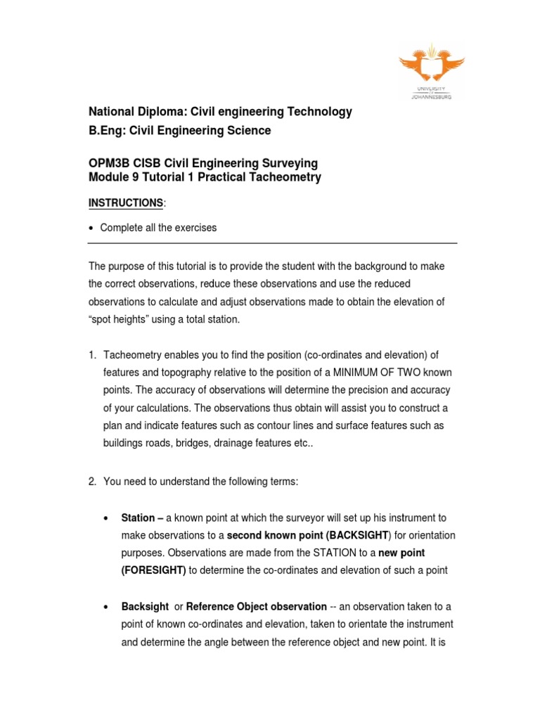 Tacheometry Practical Guidelines | PDF | Surveying | Contour Line
