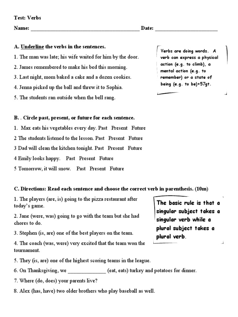 TESTS Lang | PDF | Verb | Languages