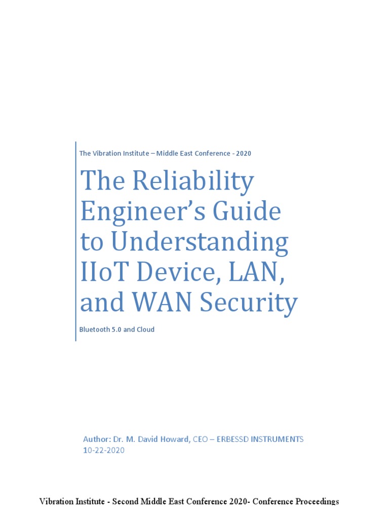The Reliability Engineer'S Guide To Understanding Iiot Device, Lan, and ...