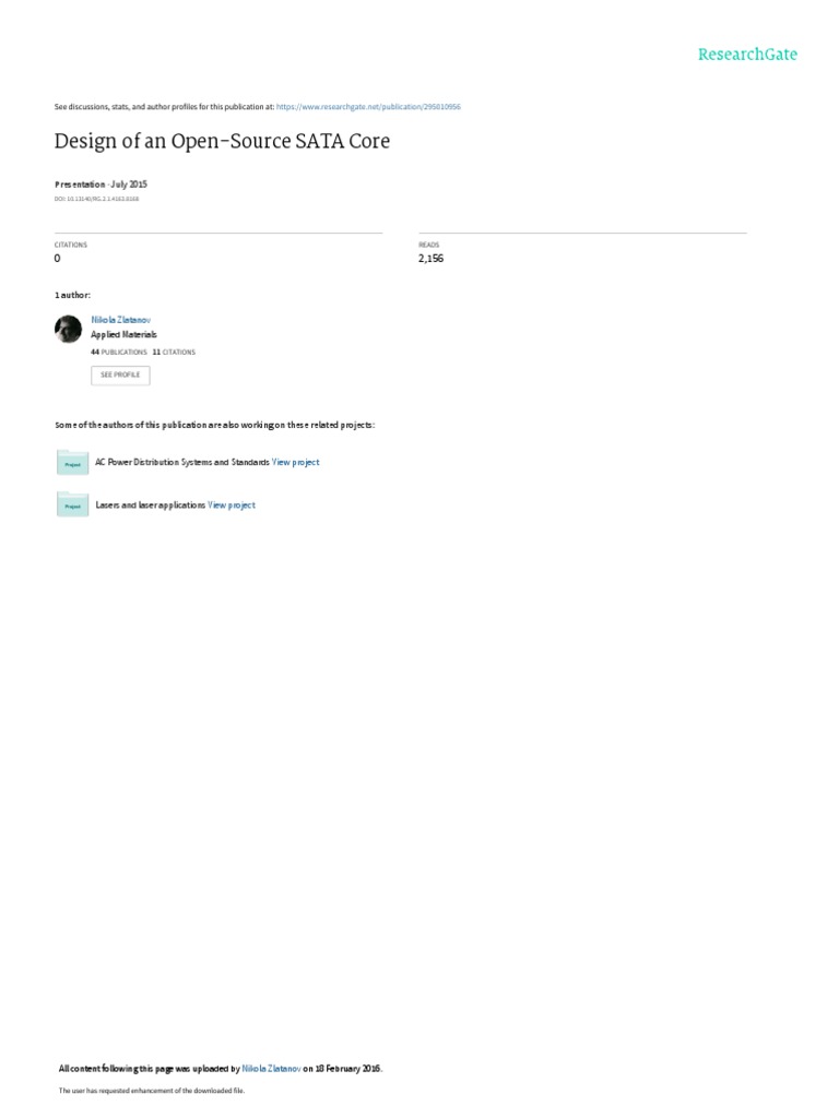 Design of an Open-Source SATA Core: An In-Depth Look at the Serial ATA ...