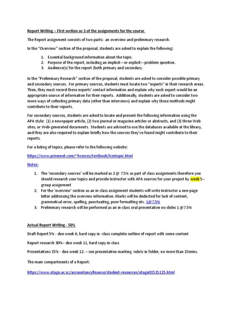 Report Writing Assignment | PDF | Apa Style | Abstract (Summary)