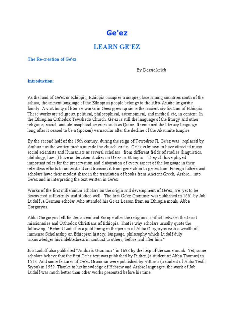 Geez | PDF | Ethiopia | Notation