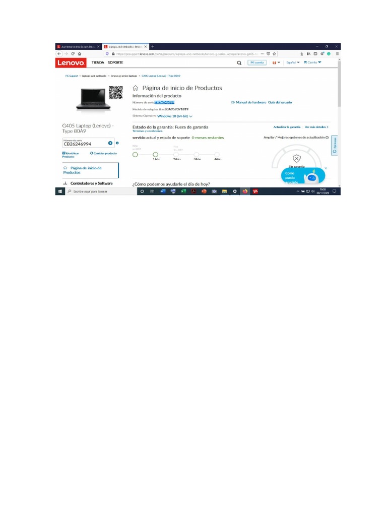 Caracteristicas g405 Laptop (Lenovo) - Type 80a9 | PDF