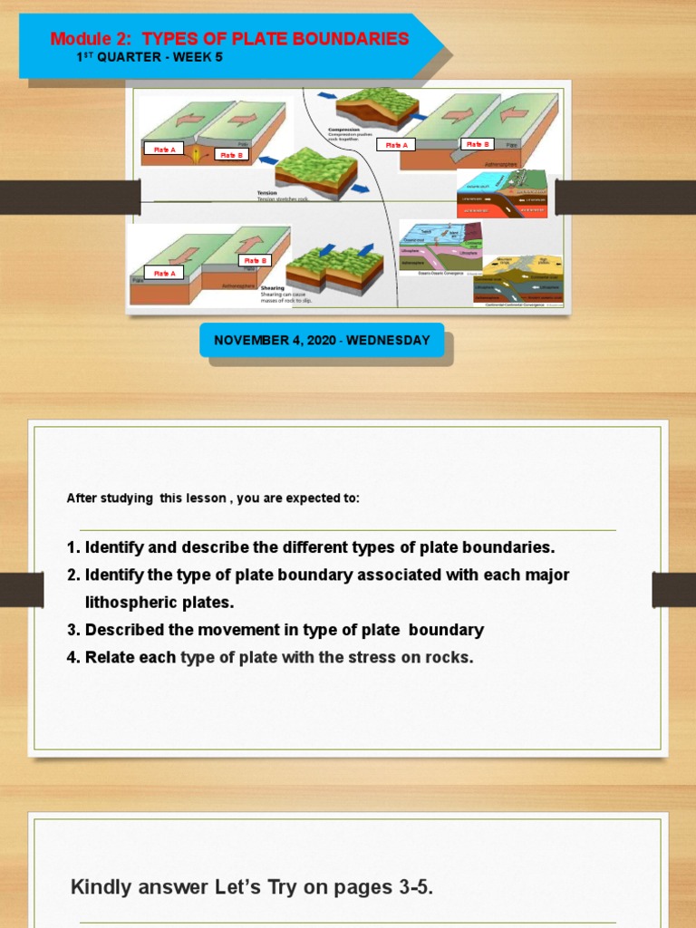M2 Week 5 Types of Plate Boundaries | PDF | Plate Tectonics | Rift