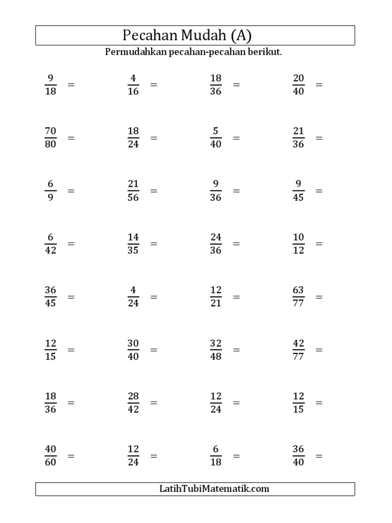 Pecahan Mudah | PDF