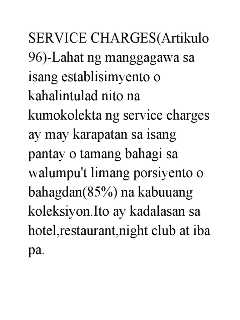 Service Charges | PDF