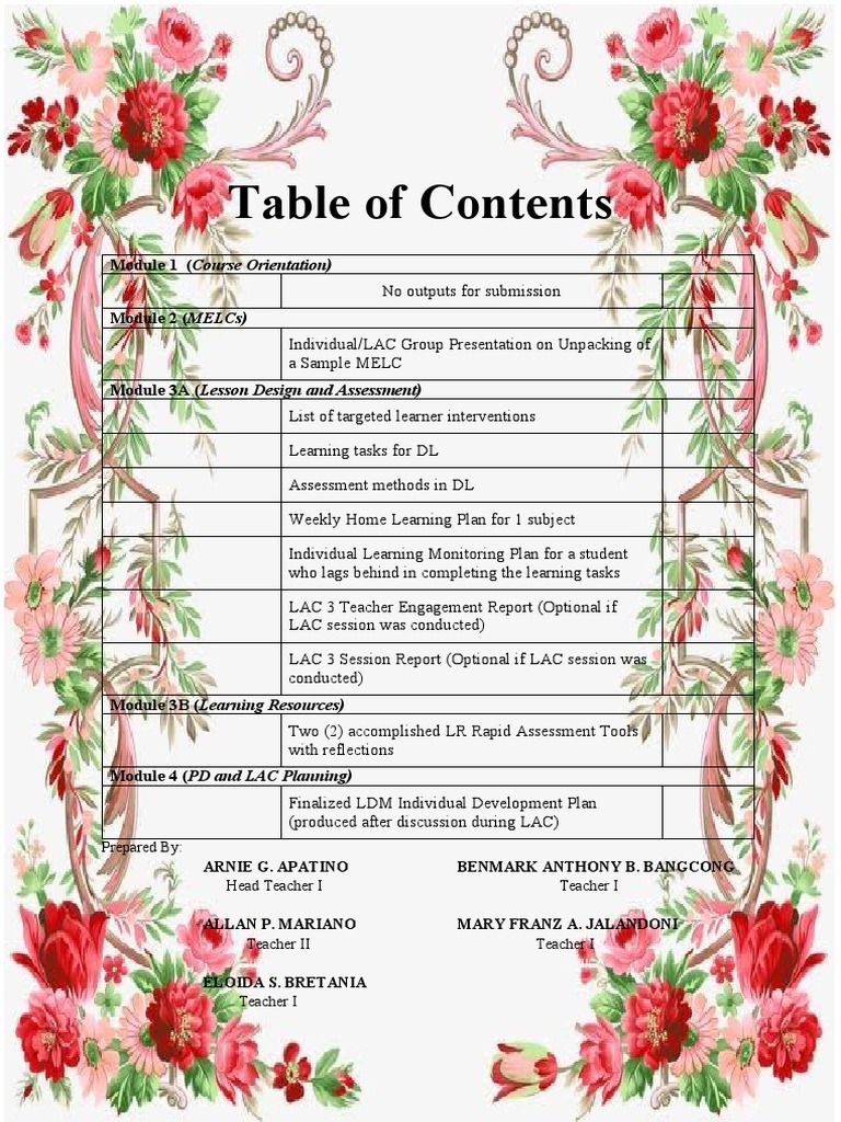 Module 1 (Course Orientation) : Prepared By: Head Teacher I Teacher I ...