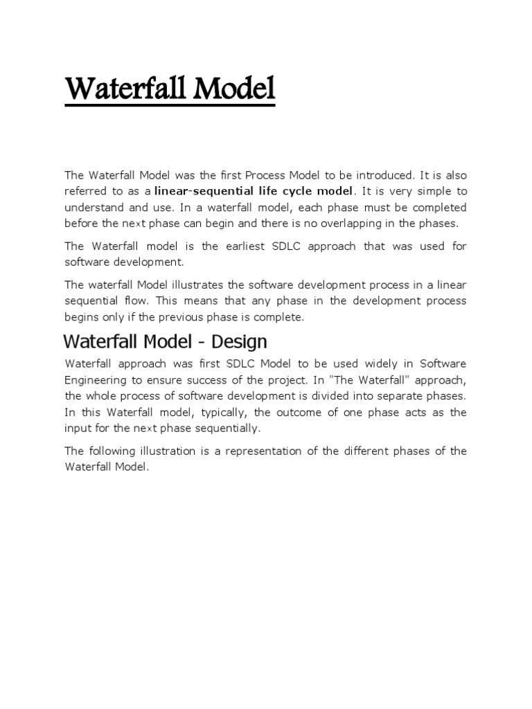 Waterfall Model - Design | PDF | Software Development Process | Product ...