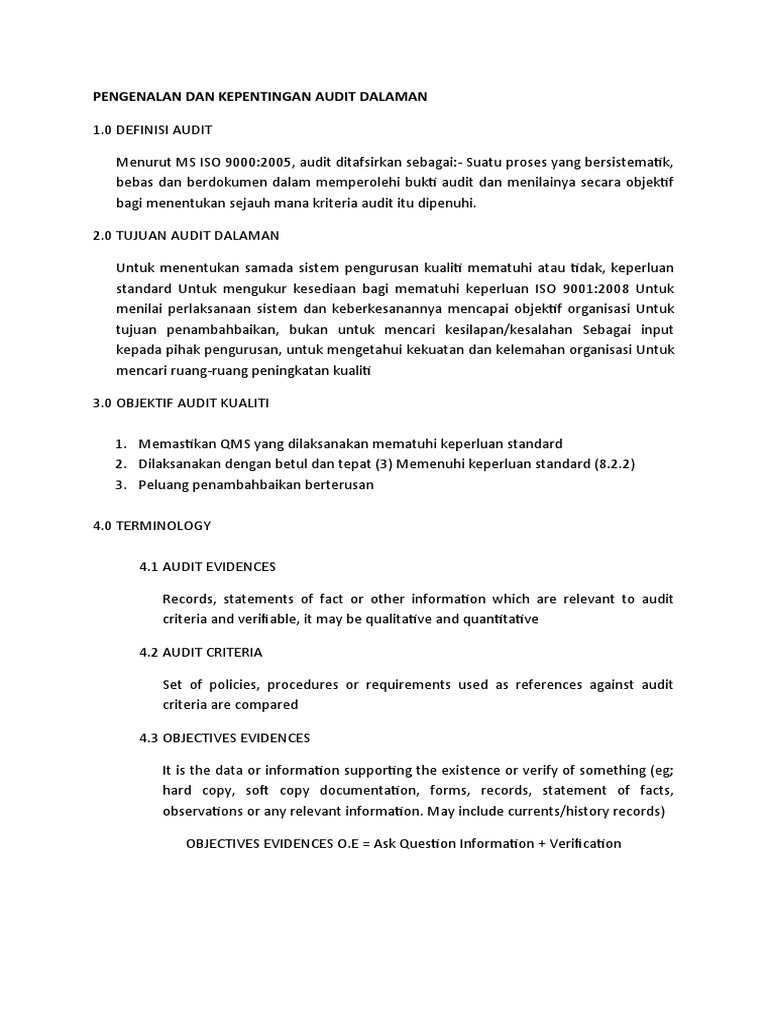 Pengenalan Dan Kepentingan Audit Qualiti | PDF