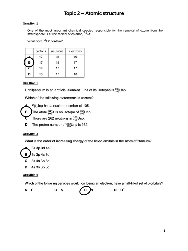 Atomic Structure MCQ PDF | PDF | Games & Activities | Teaching Methods & Materials