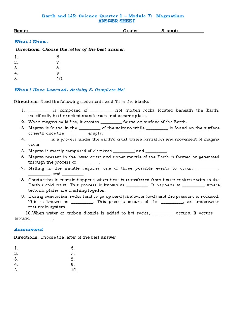 Module7 Answer Sheet | PDF | Science & Mathematics | Technology ...